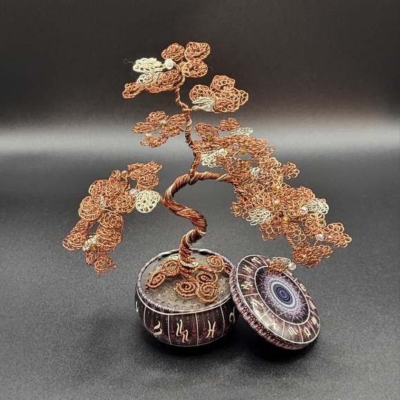Hand Crafted | Art | Copper Silver Bonsai Wire Tree Tree Of Life Joshua ...